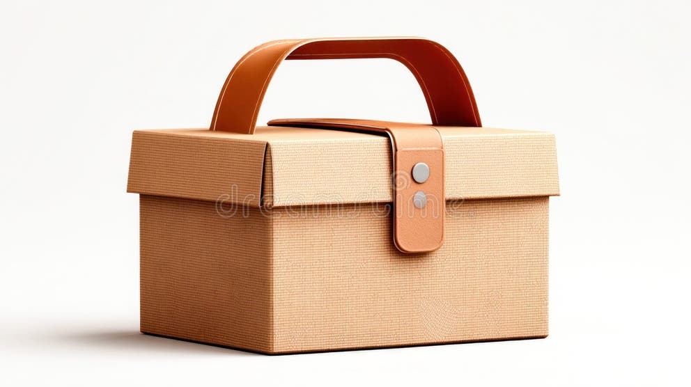 A Refined Gift Box, Featuring a Leather Handle and Clasp, Set Against a ...