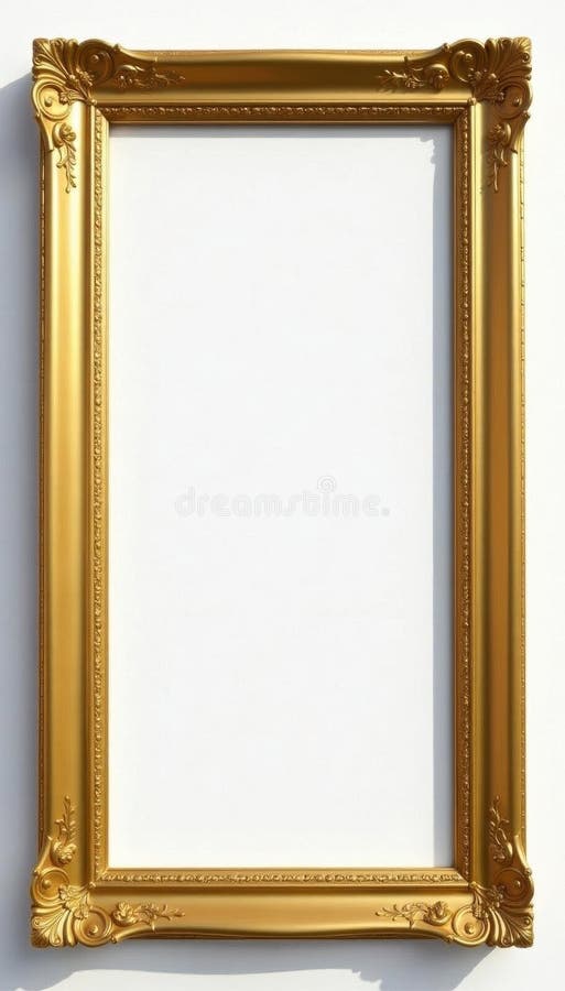 Refined Gold Frame Against Bright White, Clean Aesthetic, Golden ...