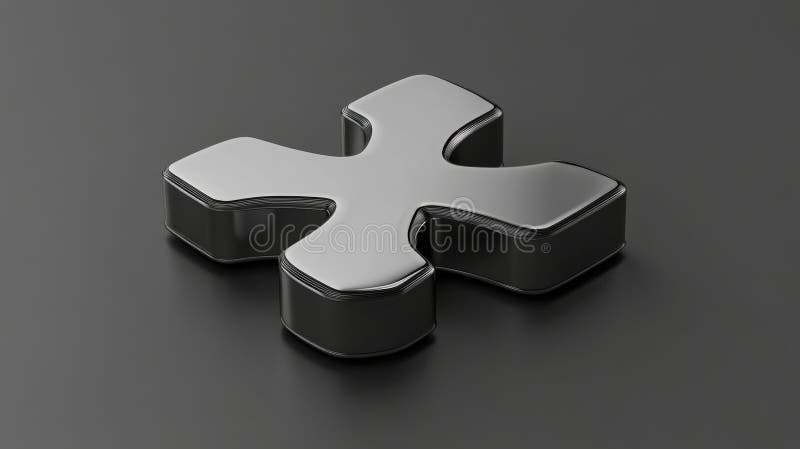 A Refined Metallic Symbol in the Shape of a Cross is Placed at the ...