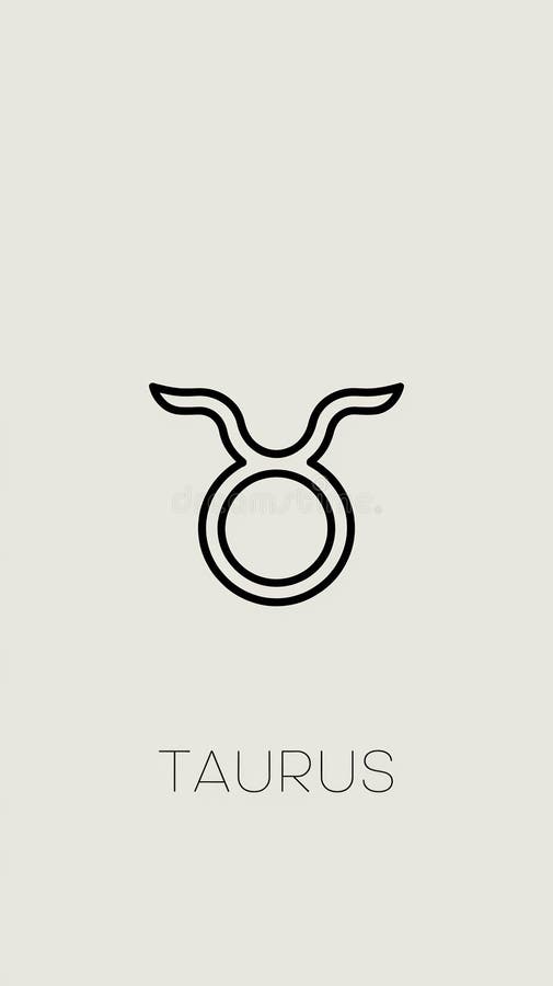 Minimalist Taurus Symbol with Concentric Lines on a Light Beige ...