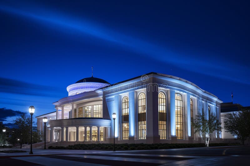 A Refined and Minimalistic Capture of a Courthouse Building during Dusk ...