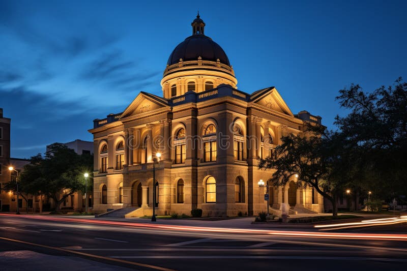 A Refined and Minimalistic Capture of a Courthouse Building during Dusk ...