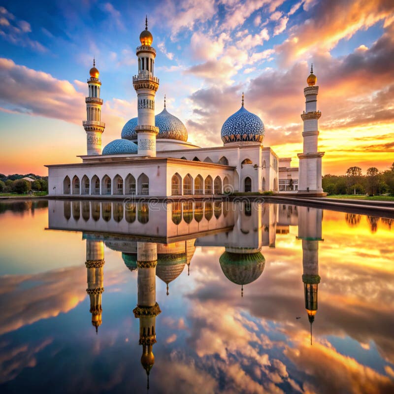 Refined Mosque Reflection Icon Stock Illustration - Illustration of ...