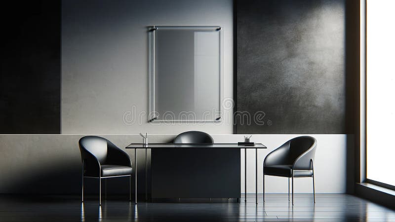 Refined Office Setting, Showcasing a Blank Transparent Glass Signage ...