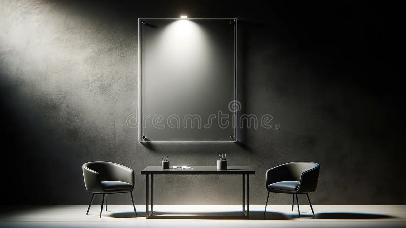 Refined Office Setting, Showcasing a Blank Transparent Glass Signage ...