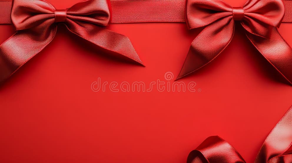 A Refined Overhead Perspective of Crimson Plastic Bows and Ribbons Set ...