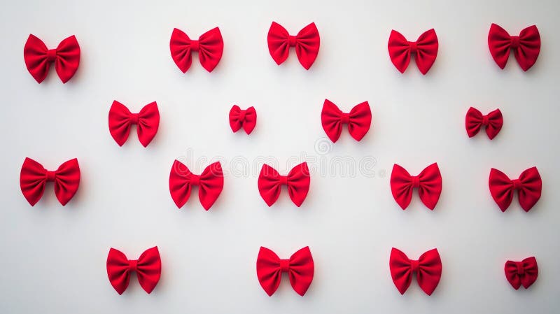 A Refined Overhead Perspective of Crimson Plastic Ribbons Arranged on a ...