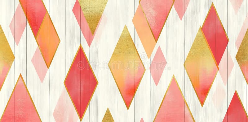 Refined Pink and Gold Geometric Triangle Pattern Stock Image - Image of ...