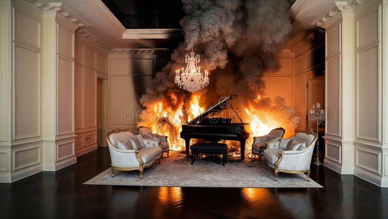 Refined Room Consumed in Enveloping Flames and Dense Smoke Stock ...