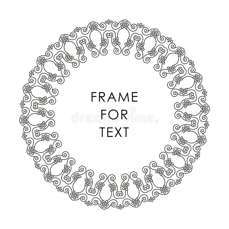 Frame in Modern Outline Style Stock Vector - Illustration of business ...