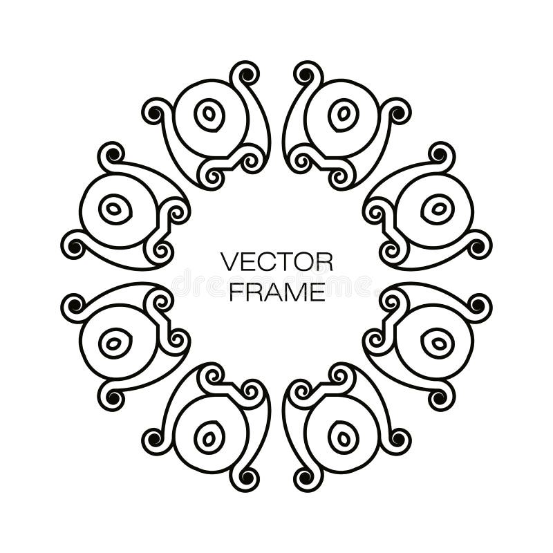 Frame in Modern Outline Style Stock Vector - Illustration of brand ...