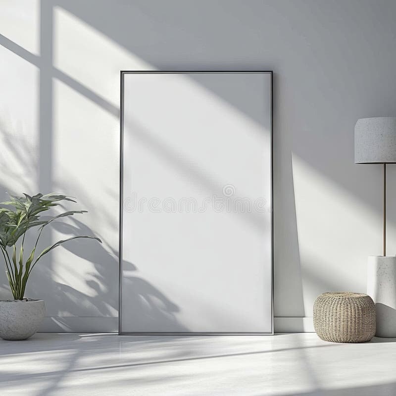 Refined Silver Frame: a Minimalist Silver Metal Frame with a Light ...
