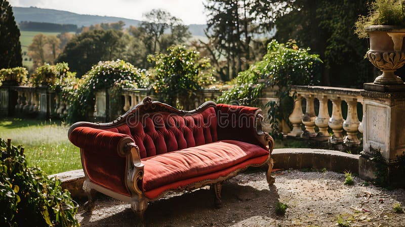 Sofa in a Castle Grounds stock illustration. Illustration of lifebuoy ...