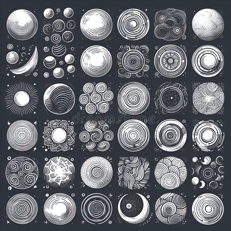 Elegant Black Circles Distribution Background, Generative AI. Stock ...