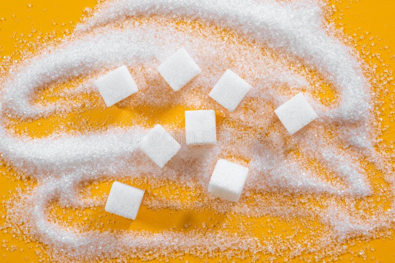 Refined Sugar Cubes Yellow Background View Above Stock Photos - Free ...