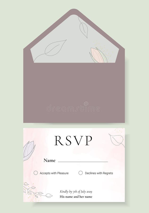 Refined Vector Envelop with RSVP. Template of Invitation with RSVP ...