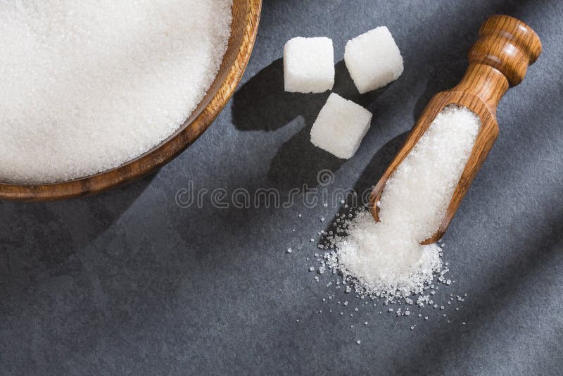 Cubes and Refined Sugar Powder - Top View Stock Image - Image of ...