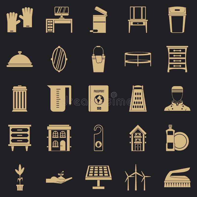 Refinement Icons Set, Simple Style Stock Vector - Illustration of ...