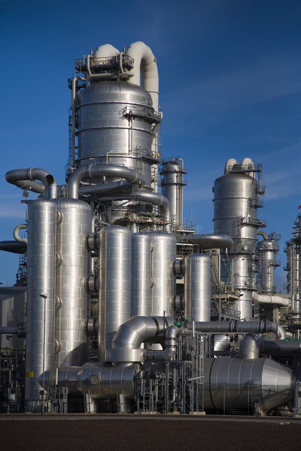 Oil Refinery Industry Distillation Pipelines Stock Photo - Image of ...