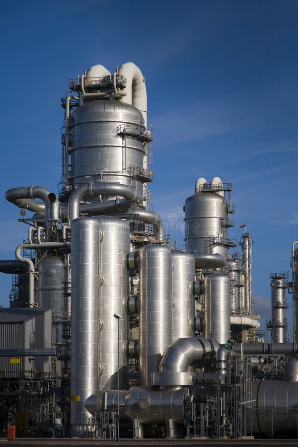 Oil Refinery Industry Distillation Pipelines Stock Photo - Image of ...
