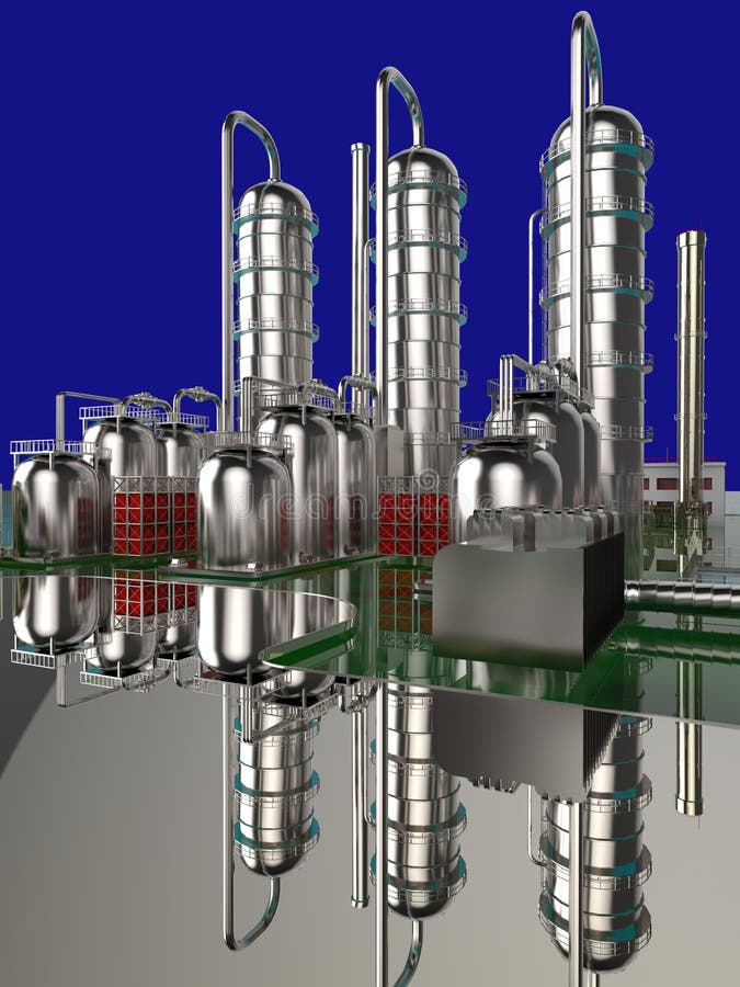Oil refinery stock illustration. Illustration of environment - 25031362