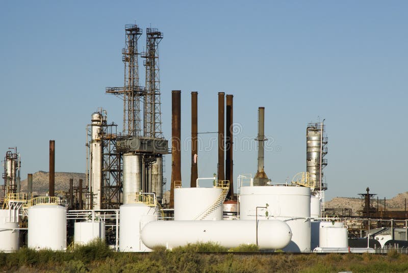 Oil refinery towers stock photo. Image of hydrocarbons - 27614112