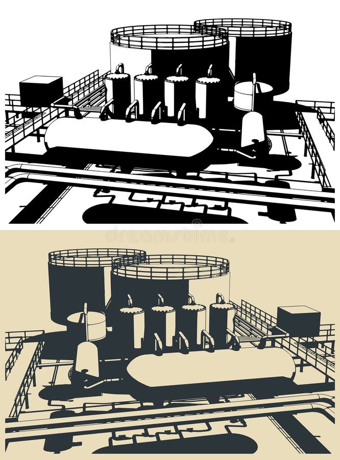 Refinery Close-up Illustrations Stock Vector - Illustration of refinery, fuel: 356362625