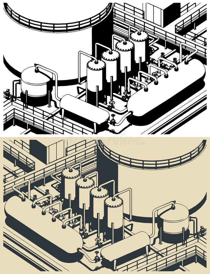 Refinery close up stock vector. Illustration of fuel - 318379581