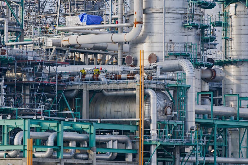 Refinery Details in the Port of Rotterdam Stock Image - Image of green ...