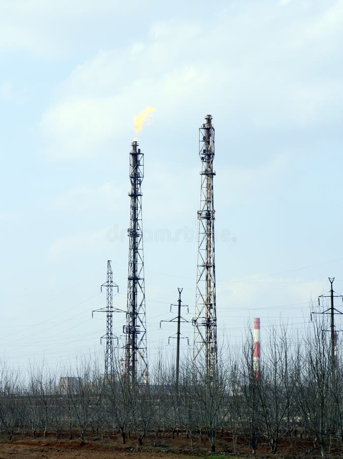 Refinery Fire Fighting Fire Monitor Stock Photo - Image of firemen ...