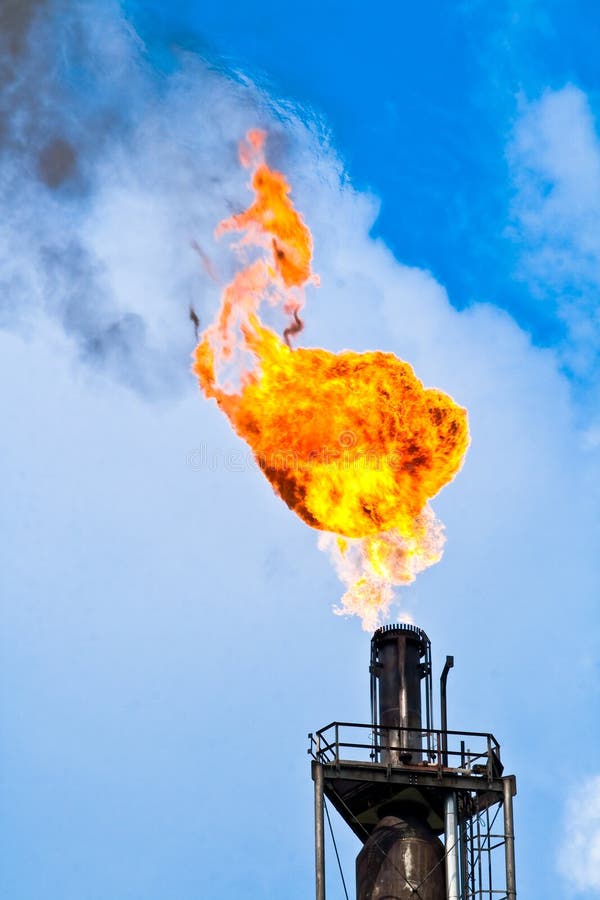 Refinery flare stock image. Image of business, fuel, pollution - 12685279