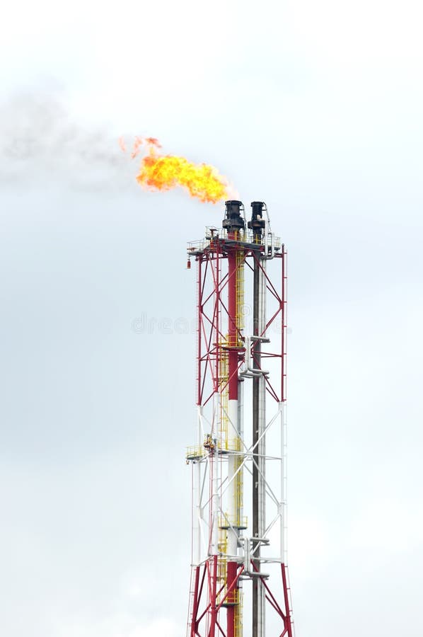 Oil Refinery Gas Flare stock photo. Image of toxic, smoke - 21977508