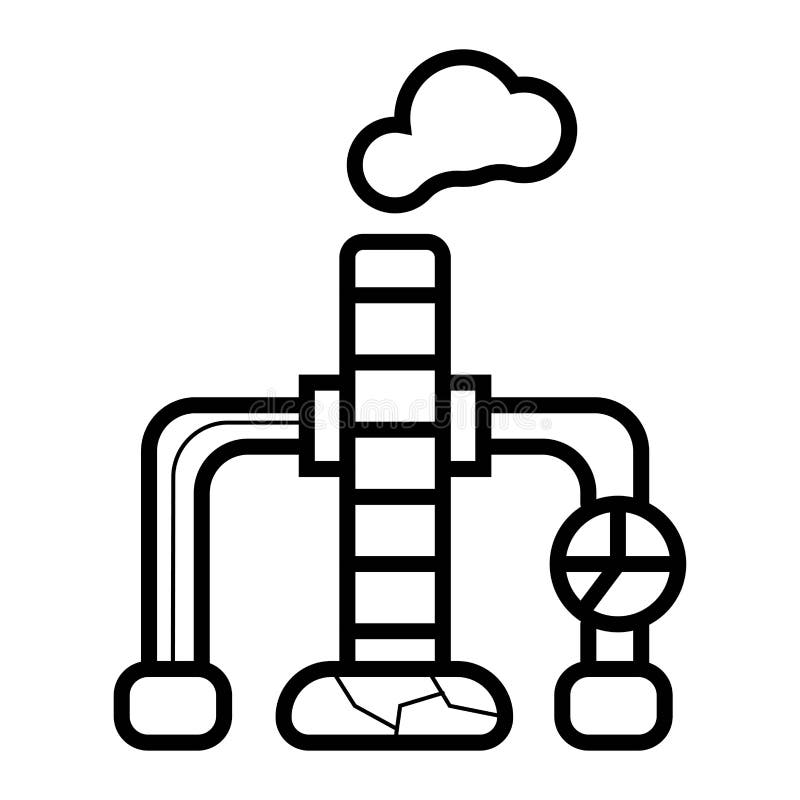 Oil Refinery Icon. Oil Industry and Fuel Technology Production Symbol ...