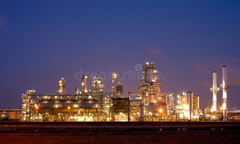 Refinery at night 8 stock photo. Image of industry, nightfall - 2855582