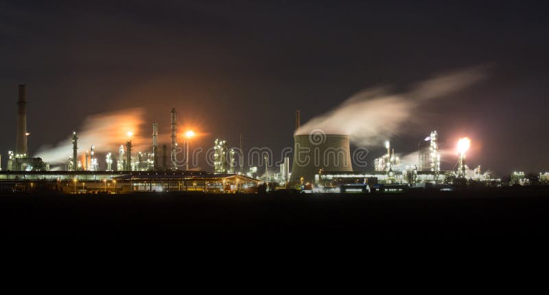 Refinery at night stock photo. Image of night, fuel, distillery - 49058234