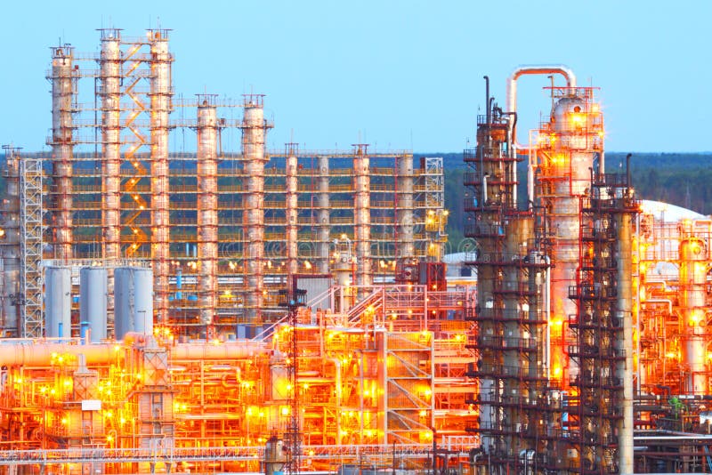 Oil Refinery at Night stock photo. Image of energy, industry - 51030576
