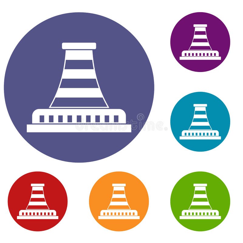 Refinery with Pipe Icons Set Stock Vector - Illustration of industrial ...