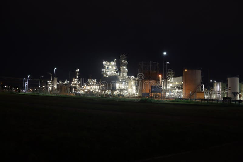 Refinery of Shell and Tanks of Mobil in the Pernis Harbor Rotterdam ...