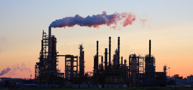 Refinery at Sunset stock photo. Image of factor, evergreen - 5825622