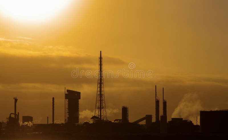 Oil Refinery Sunset stock image. Image of environment - 4286857