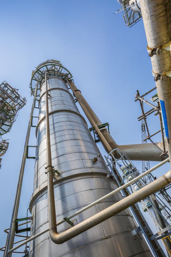 Refinery Process Area of Petrochemical Plant Stock Photo - Image of ...