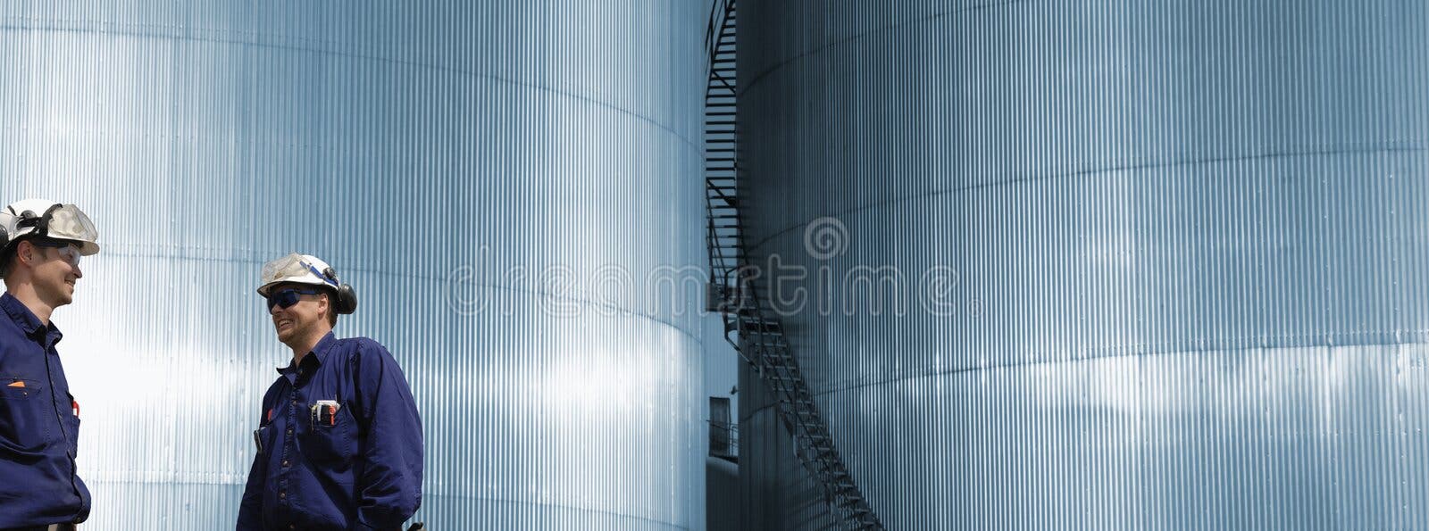 Oil and Fuel Storage with Worker Stock Photo - Image of oilrefinery ...