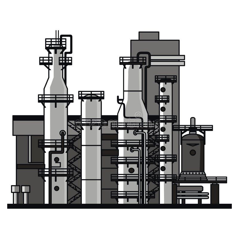 Refining stock vector. Illustration of energy, plant - 34765263