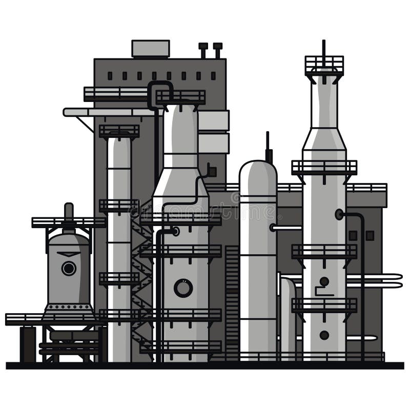 Refining stock vector. Illustration of energy, plant - 34765263