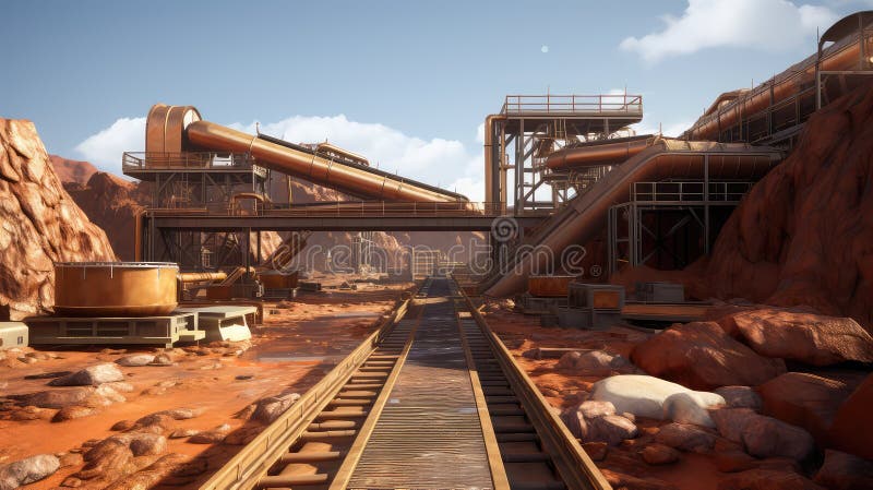 Refining processing plant stock illustration. Illustration of ...