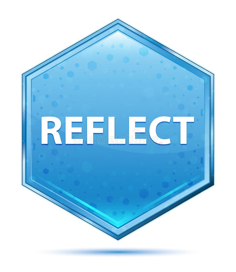 Reflect Crystal Blue Hexagon Button Stock Illustration - Illustration ...
