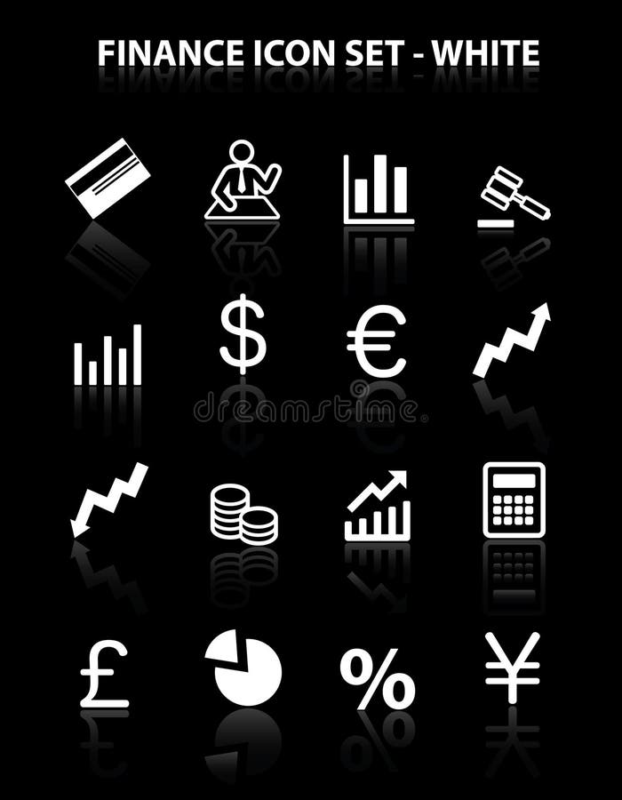 Reflect Finance Icon Set stock vector. Illustration of paint - 17295992