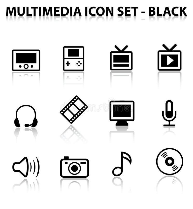 Multimedia icon set stock vector. Illustration of radio - 2103547