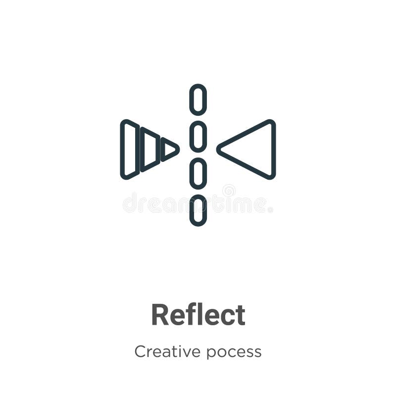 Reflect Outline Vector Icon. Thin Line Black Reflect Icon, Flat Vector ...