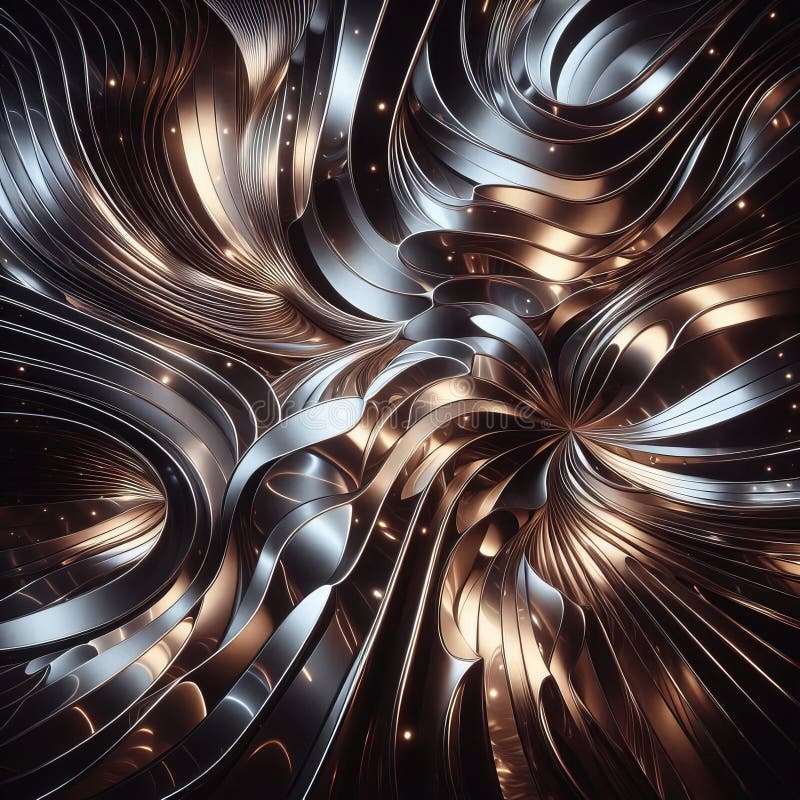 Reflected Light Creating Abstract Shapes Metallic Hues Stock ...